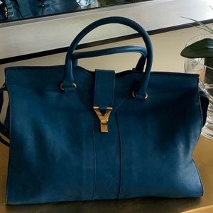 Yves Saint Laurent | Bags | Authentic Ysl Chic Cabas Bag Blue | Poshmark